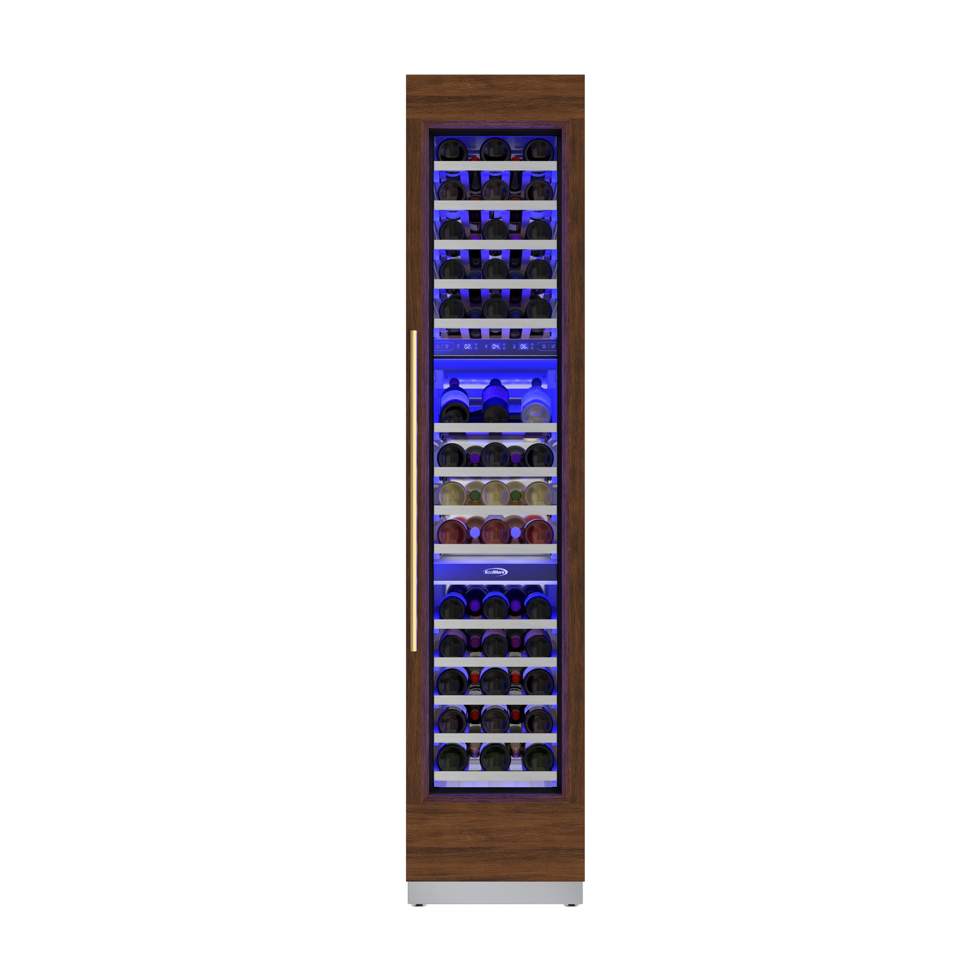 KoolMore Reserve 18 in. Panel Ready 68-Bottle Column Wine Cooler Refri ...